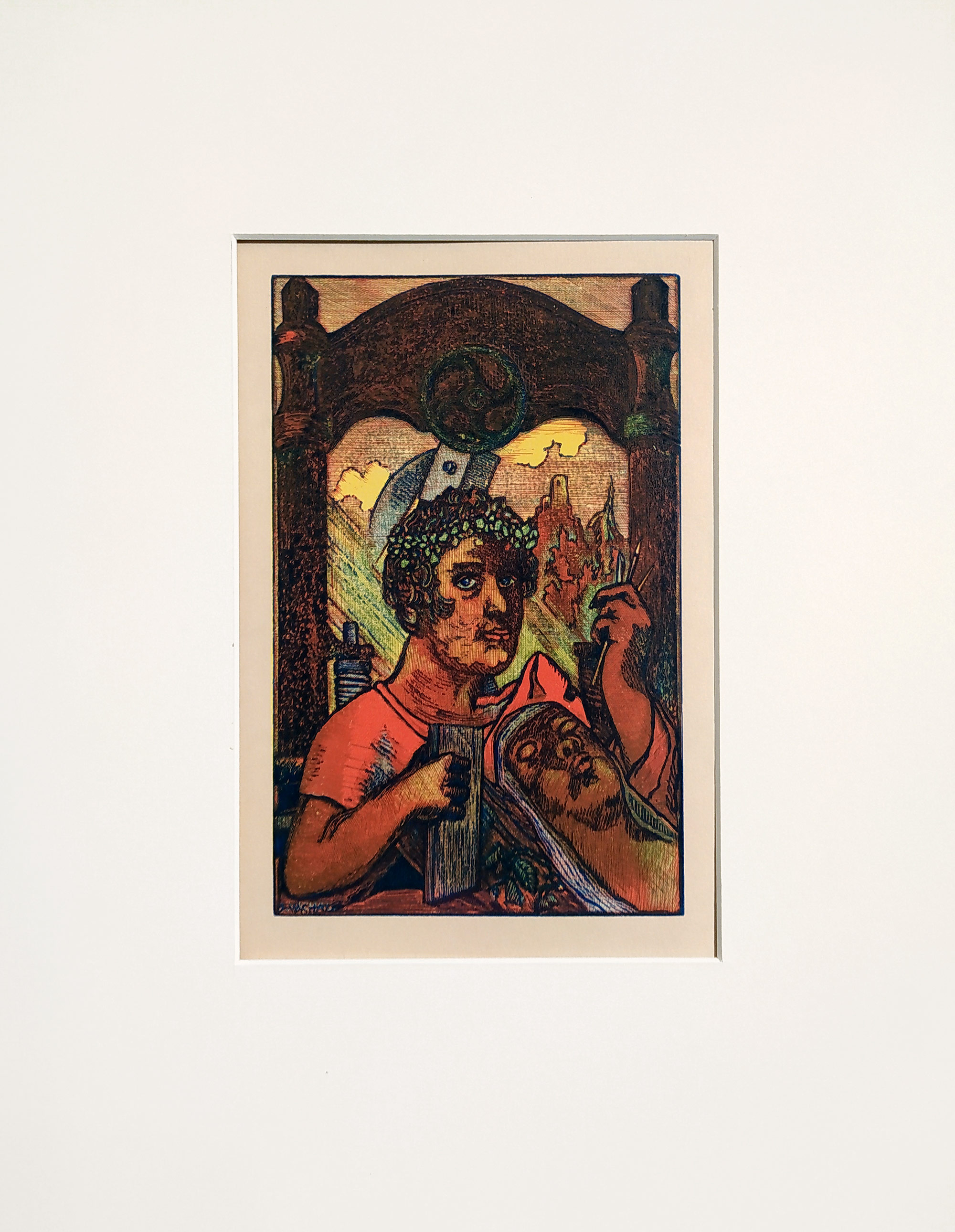 Josef Váchal – Tiskař a múza, grafika, prodej, dřevoryt, 1929